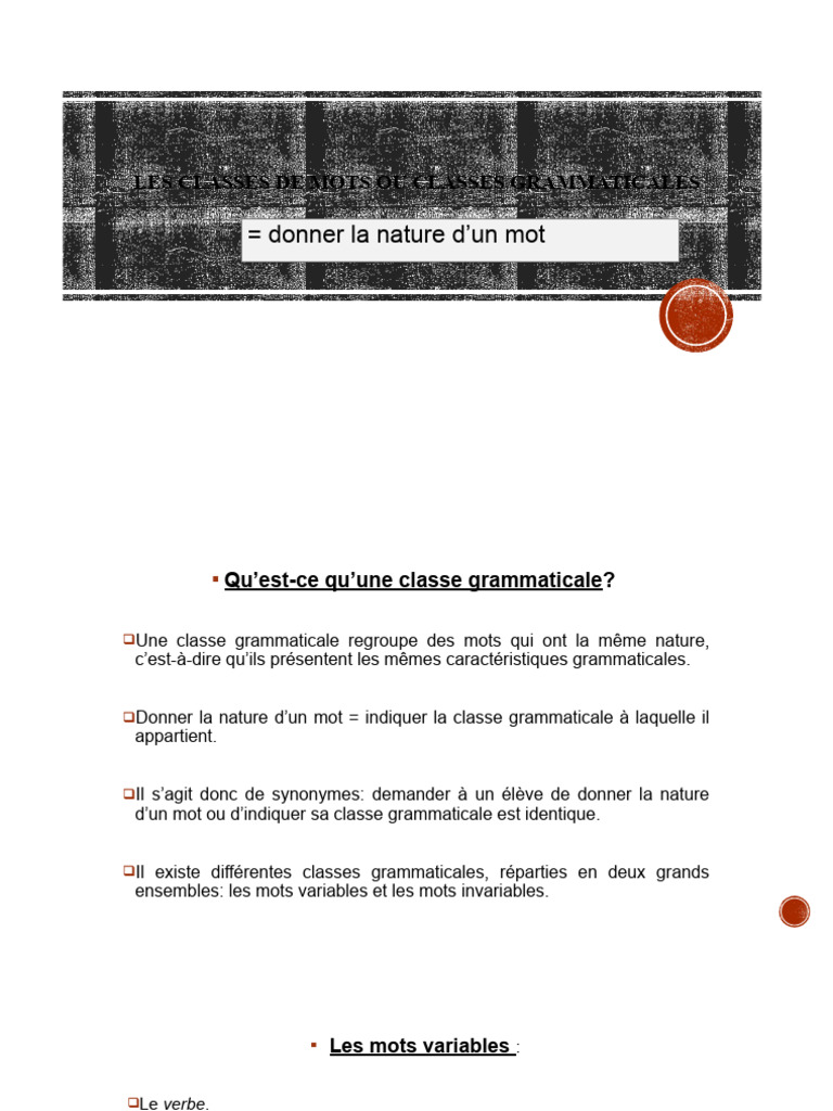 Classes Grammaticales | PDF | Pronom | Nom (grammaire)