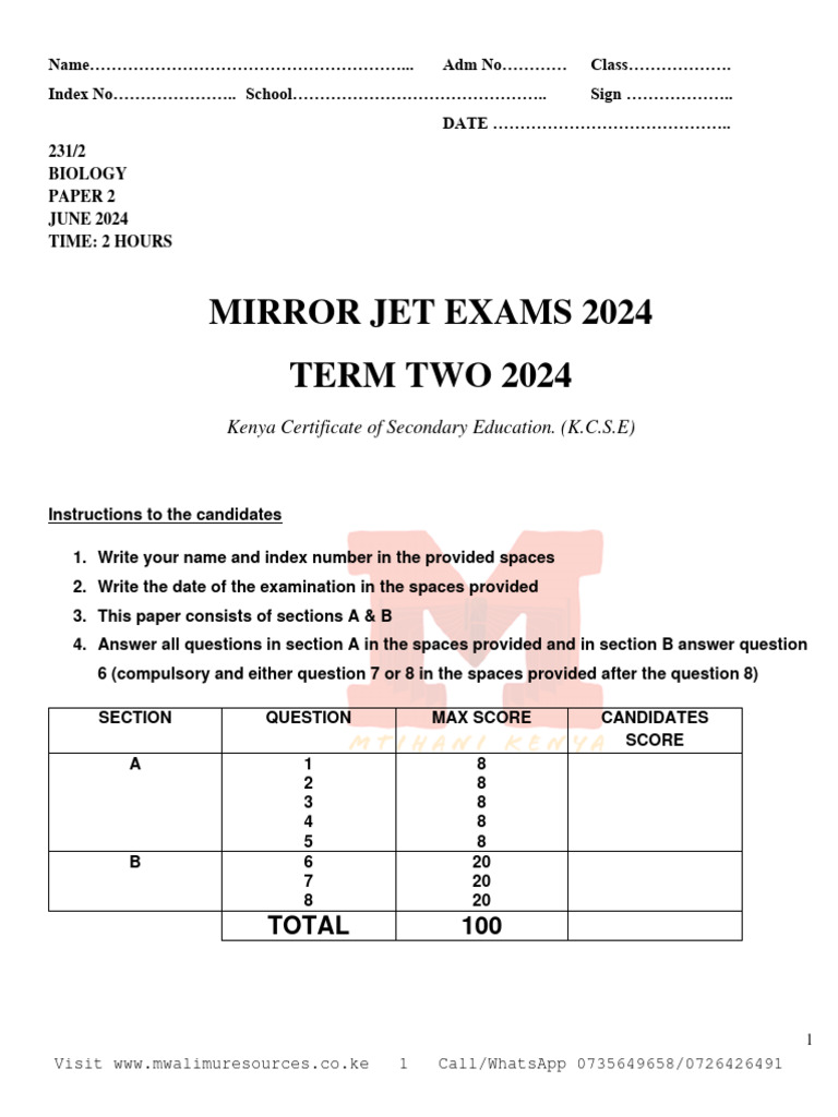 Biology PP2 Quiz | PDF | Biology | Genetics
