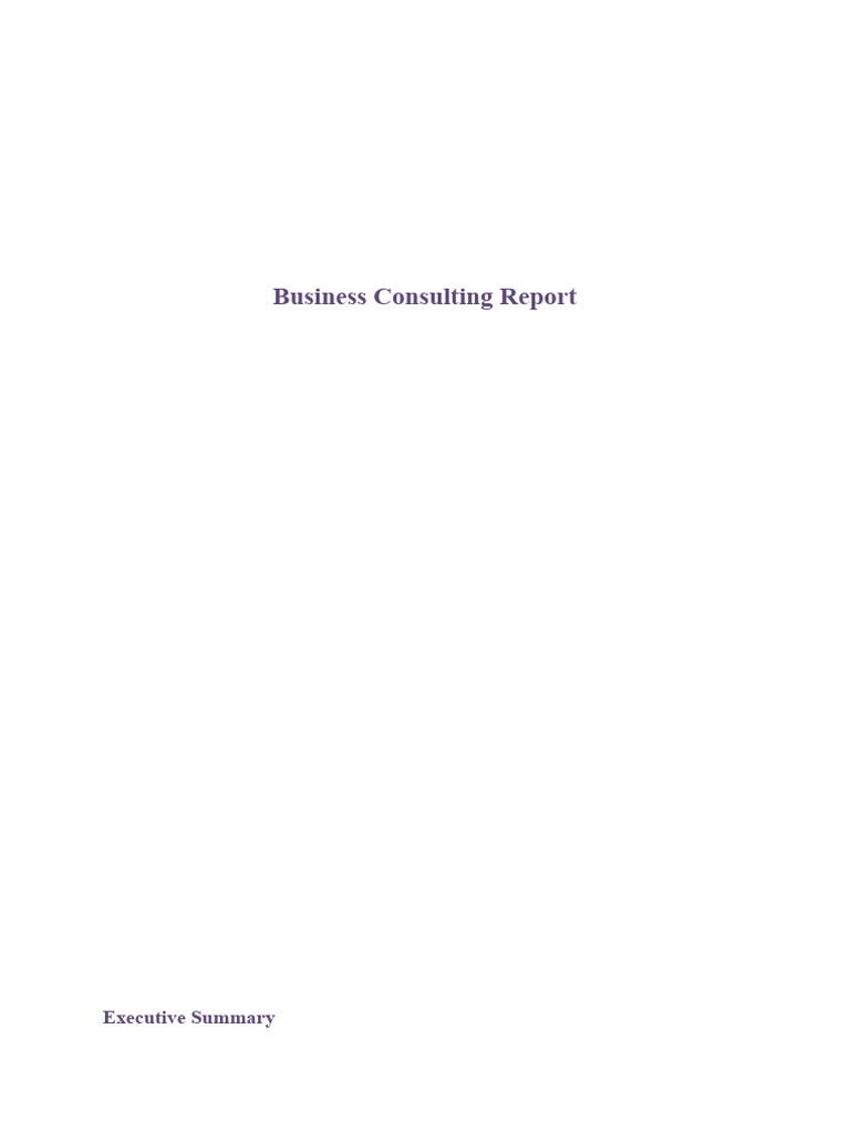 Business Consulting Report | PDF | Innovation | Leadership