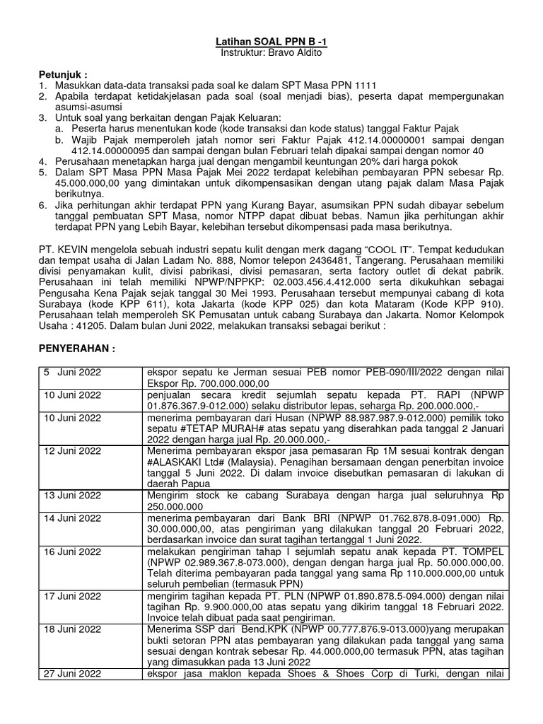 Soal Latihan PPN B-24 Juli 2022 | PDF