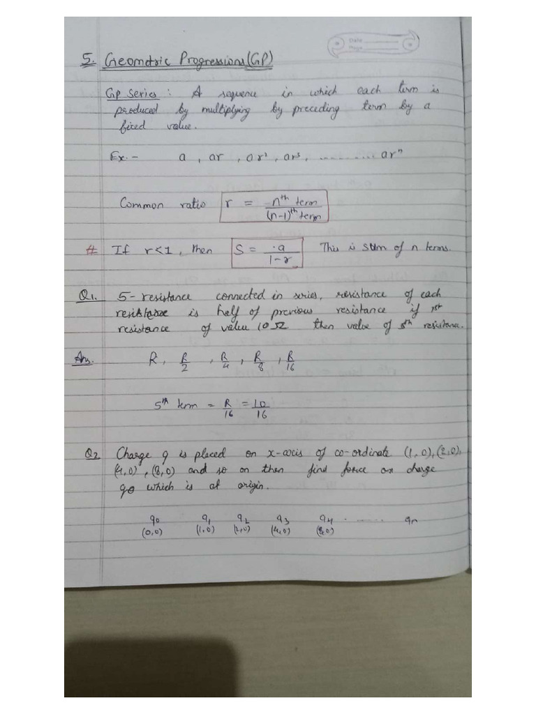 Geometric Progression Pdf