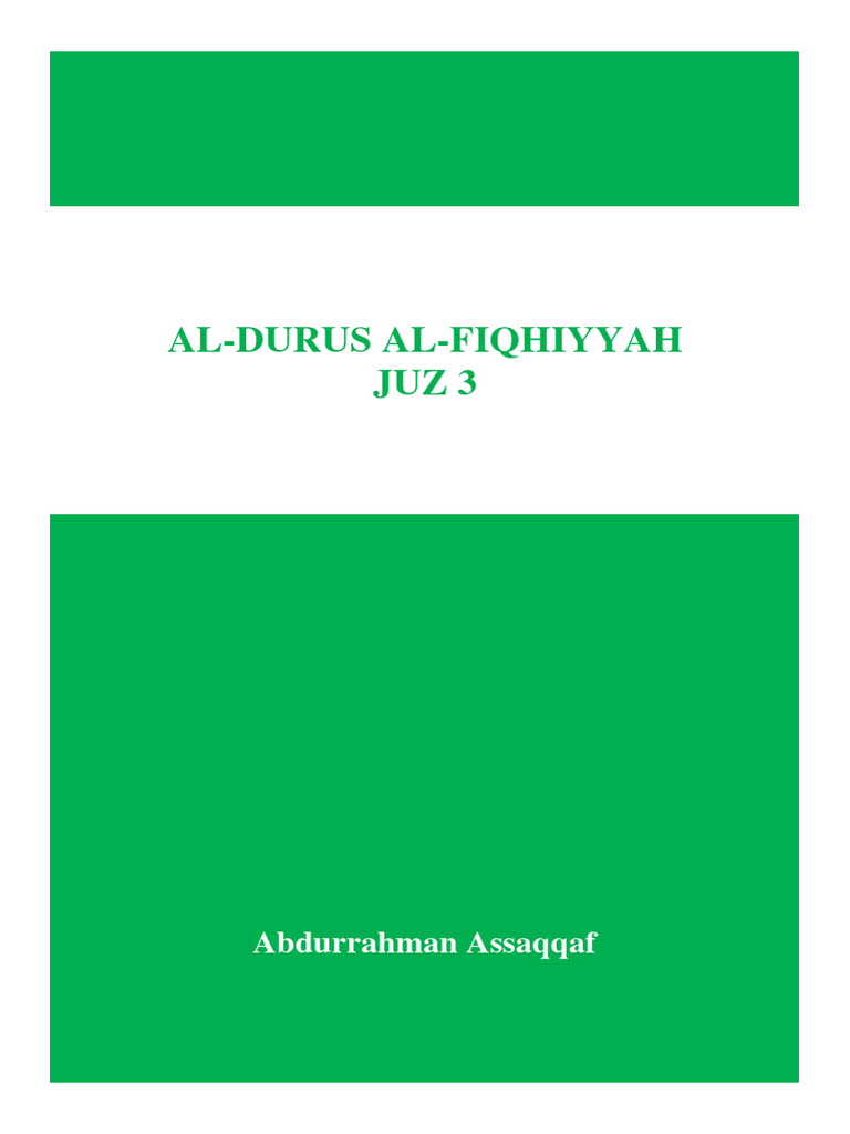 Al-Durus-al-Fiqhiyyah-Juz-3 | PDF