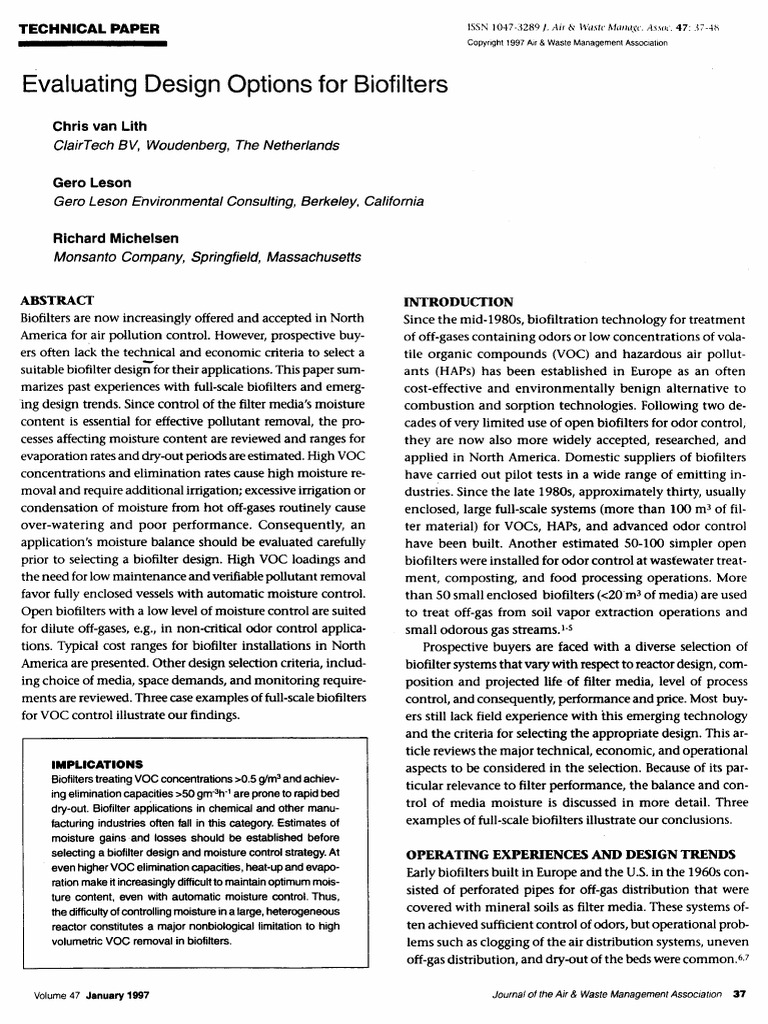 Biofilter Design | PDF