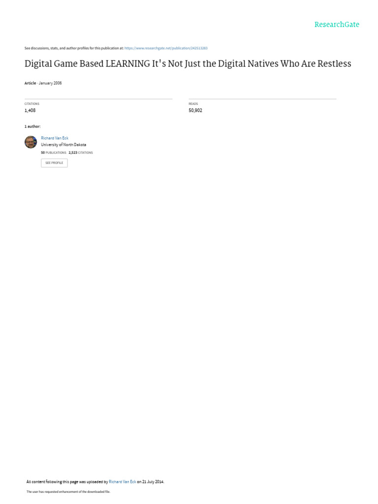 Digital Game Based LEARNING Its Not Just the Digi | PDF | Learning | Constructivism (Philosophy ...