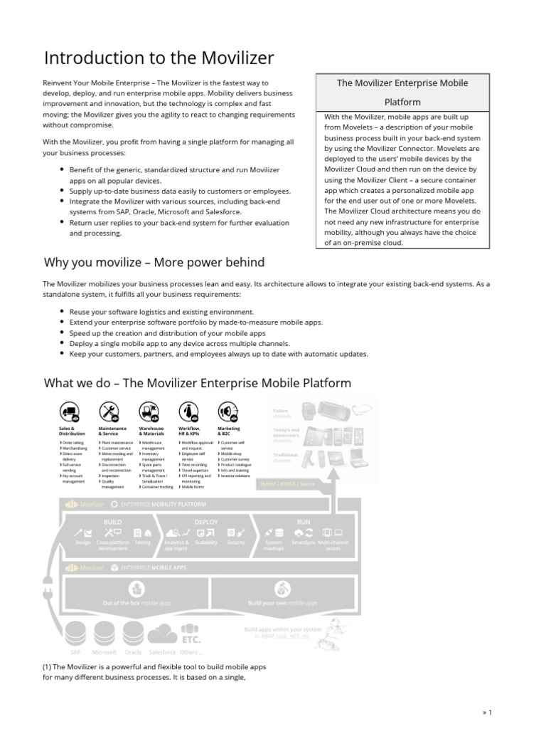 Movilizer: Enterprise Mobile App Platform | PDF | Mobile App | Cloud Computing