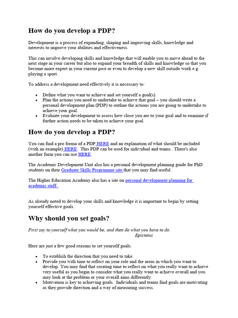 How Do You Develop A PDP | PDF | Goal | Mentorship