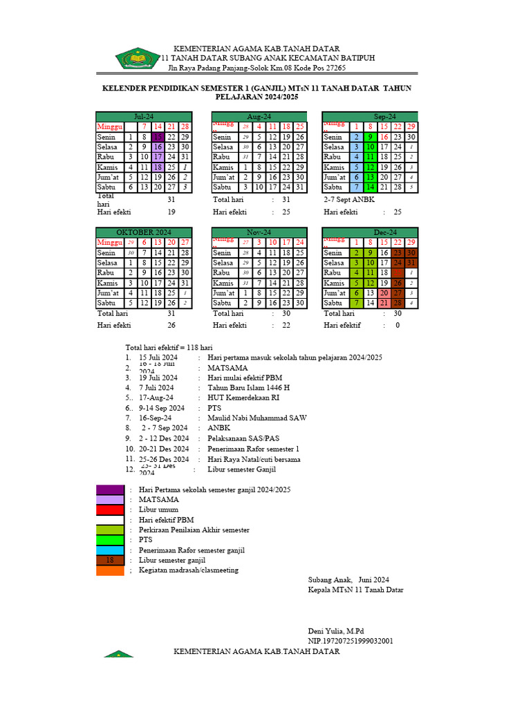 Kelender PDDK 2024-2025 | PDF