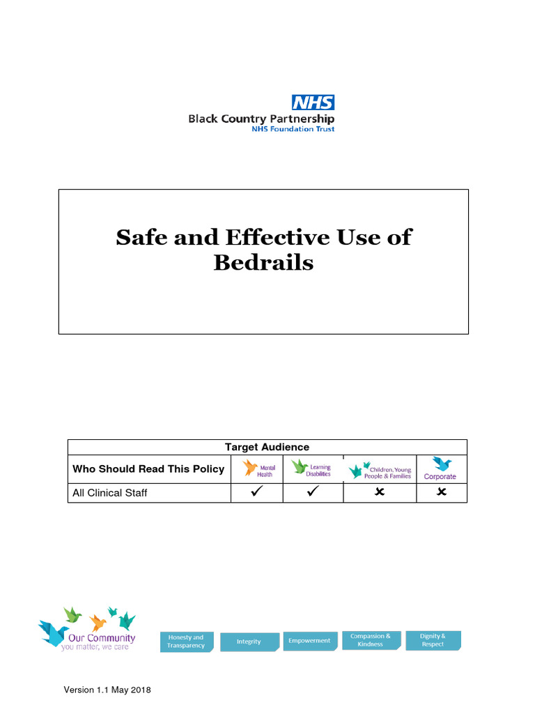 Bedrails (Safe and Effective Use) Policy | PDF | Patient Safety | Caregiver