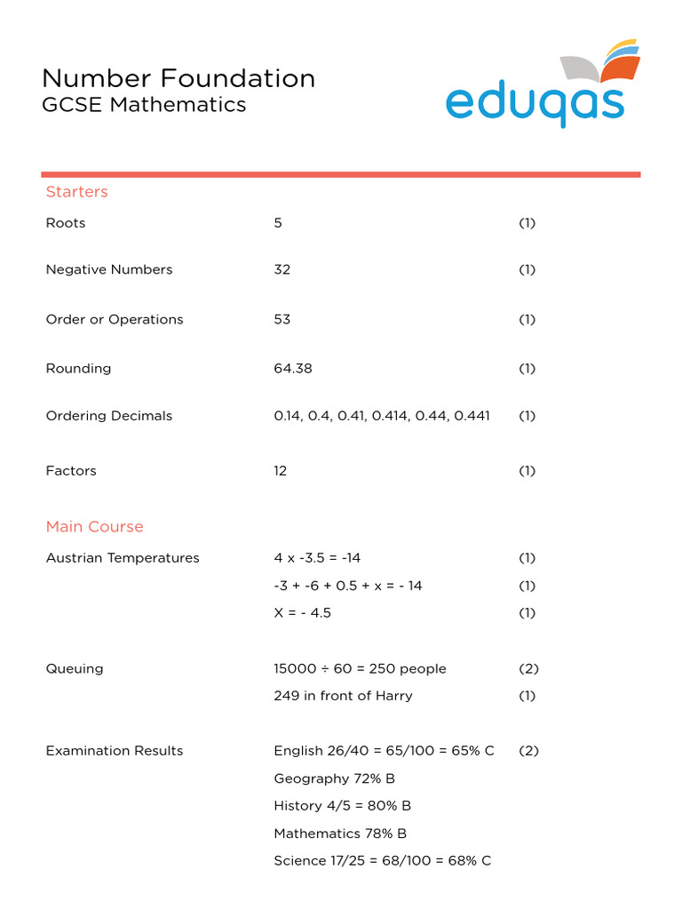 Foundation Number Answers | PDF | Numbers | Elementary Mathematics