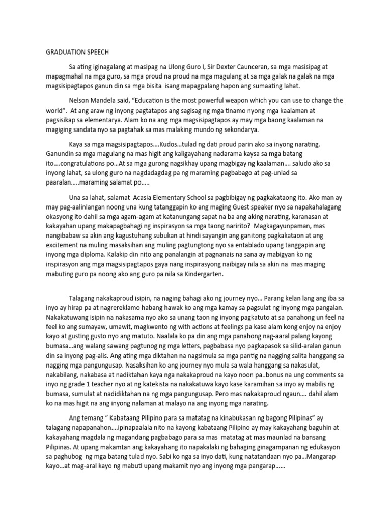 Graduation Speech | PDF