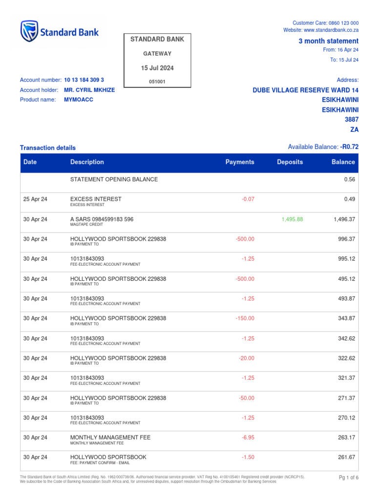 Bank Statement | PDF | Banks | Payments