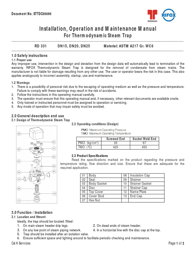 Steam Traps | PDF | Valve | Steam