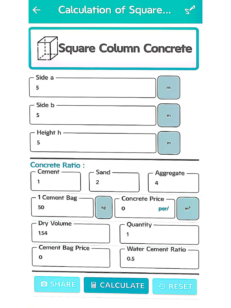Square Colunm Concrete | PDF