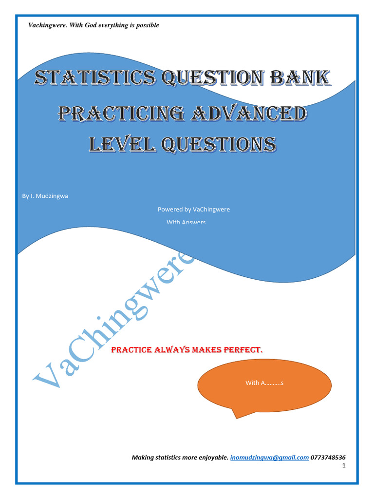 Statistics Question Bank | PDF | Statistics | Poisson Distribution