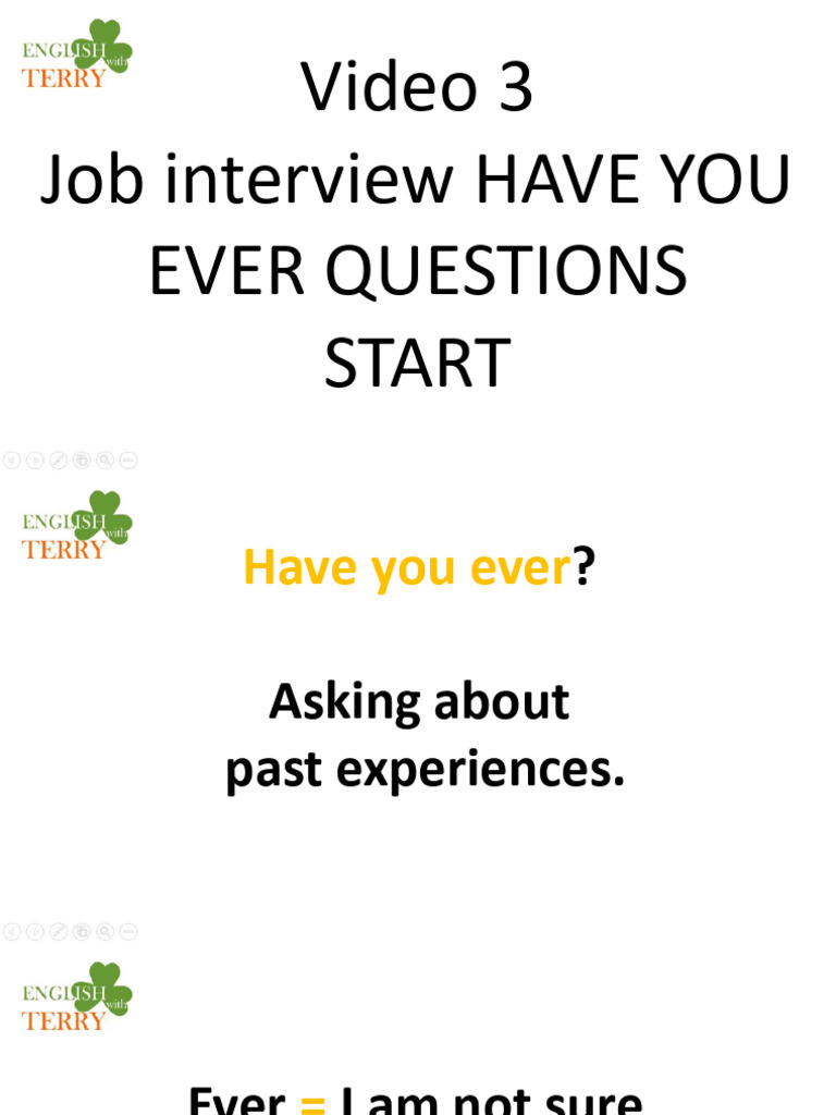 Job Interview Present Perfect Section | PDF | Verb | Language Families