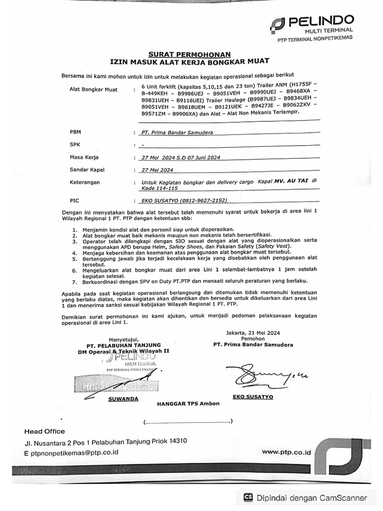 Lampiran Anm MV Au Tai | PDF