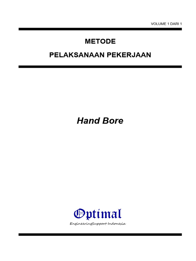 Metode Pelaksanaan Pekerjaan Hand Bore | PDF