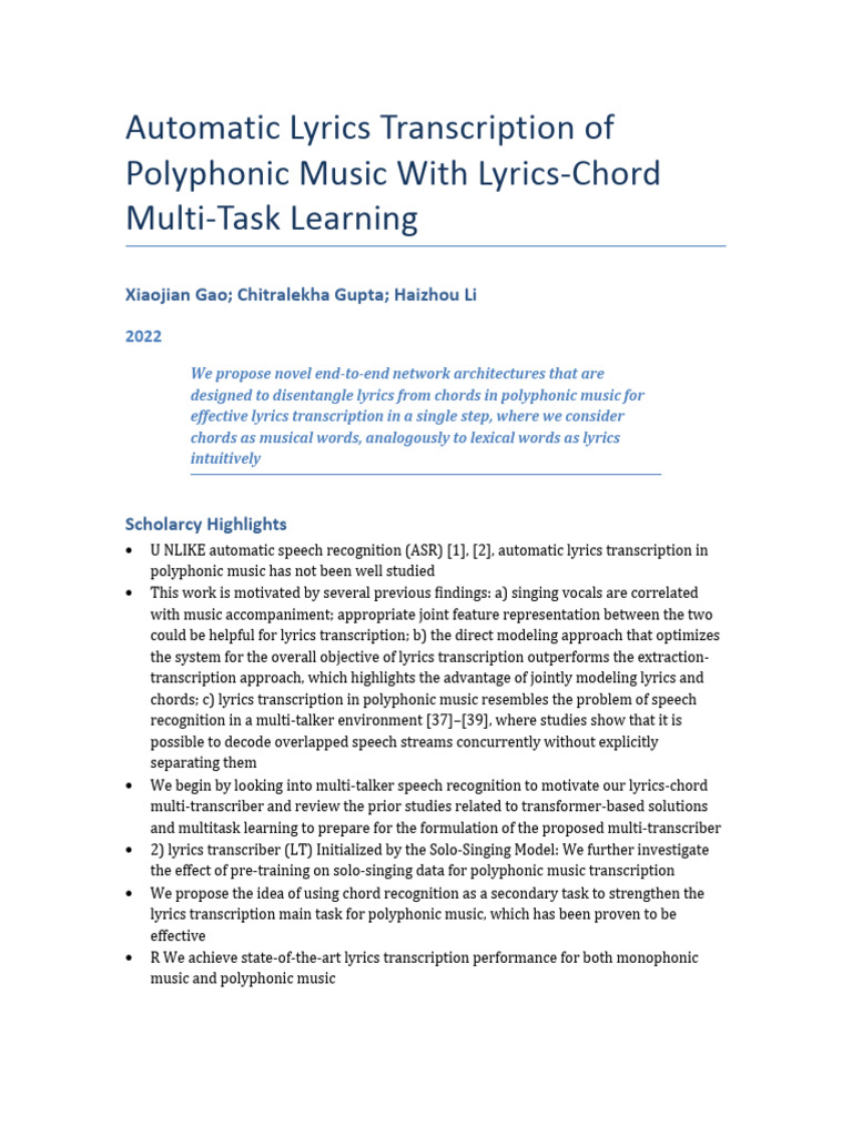 Automatic - Lyrics - Transcription - of - Polyphonic - Music - With ...