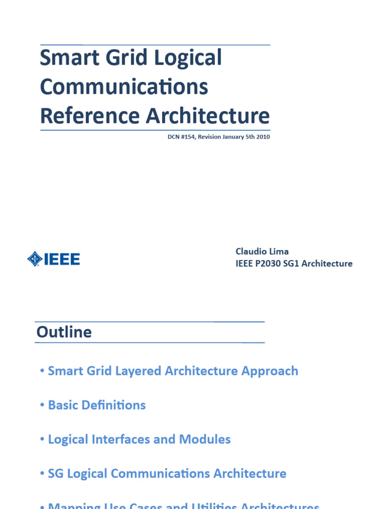 IEEE P2030 Smart Grid Architecture (C R Lima January 5th 2010) PDF | PDF | Computer Network ...