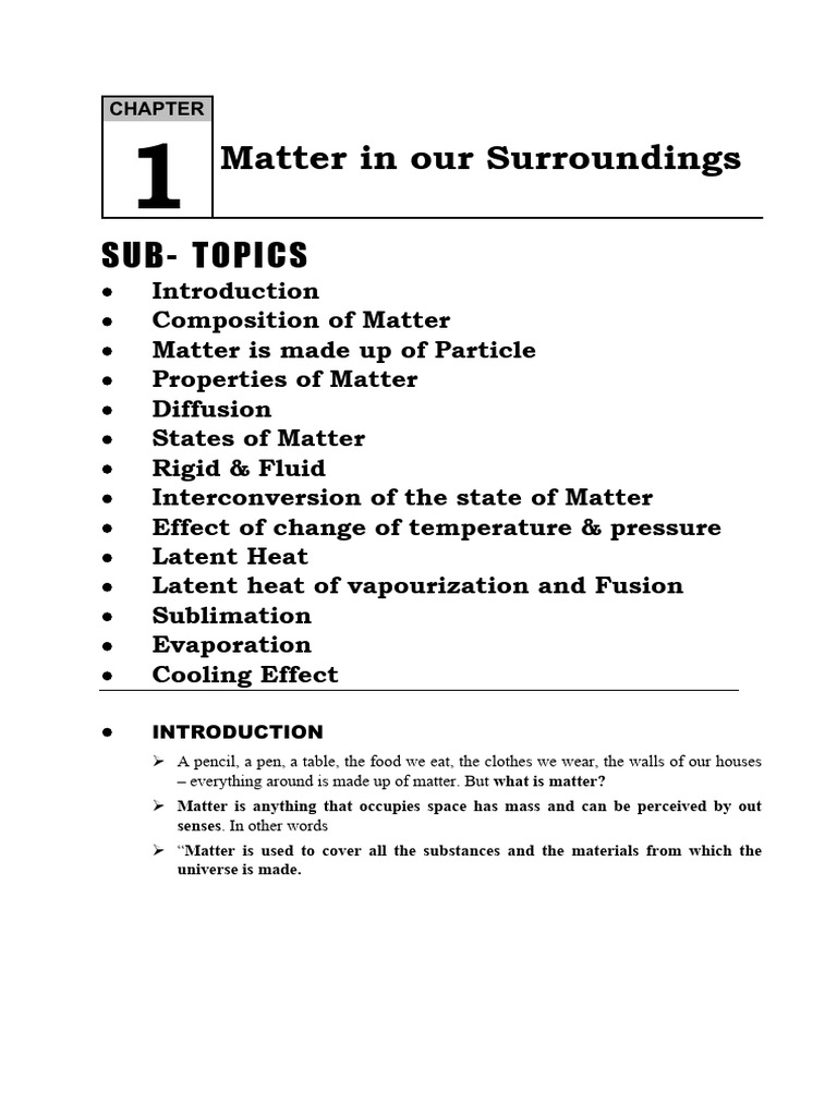 01_Matter in our Surrounding | PDF | Matter | Gases