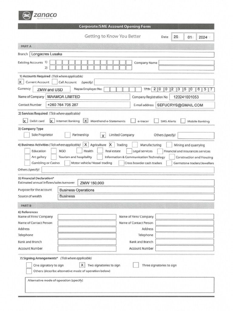 Corporate Sme Form | PDF