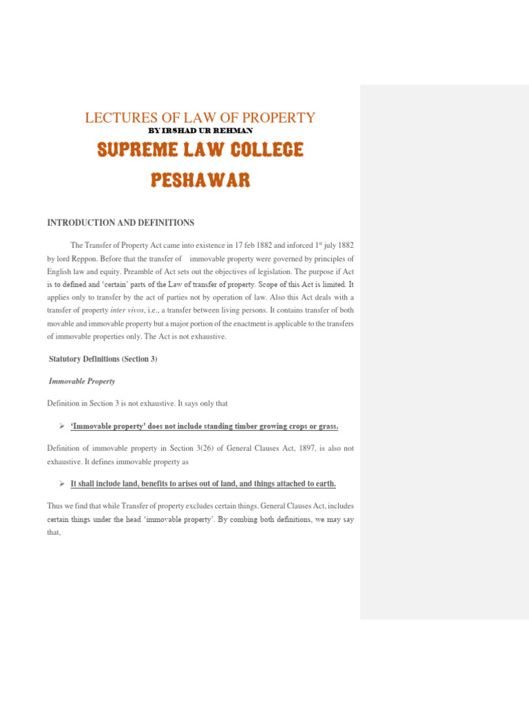 Property Law Semester v-1 | PDF | Lease | Property