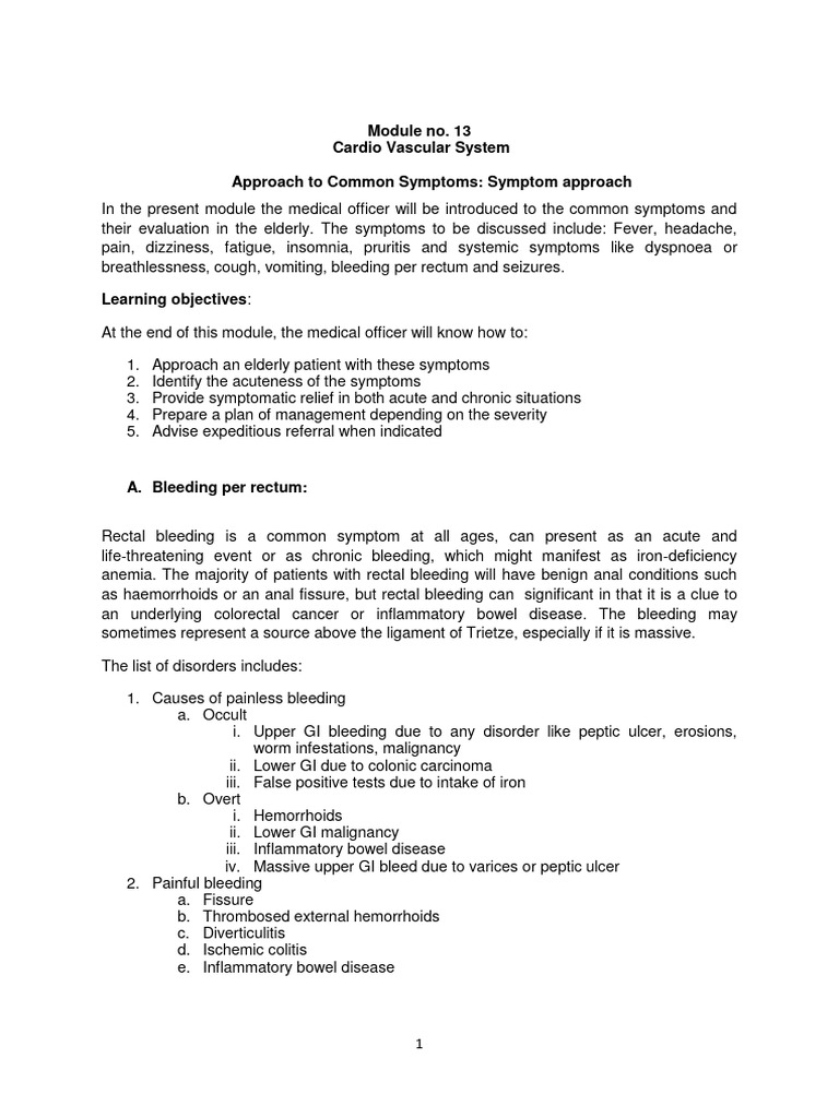 Module - 13 - COMMON SYMPTOM APPROACH | Download Free PDF | Vertigo ...