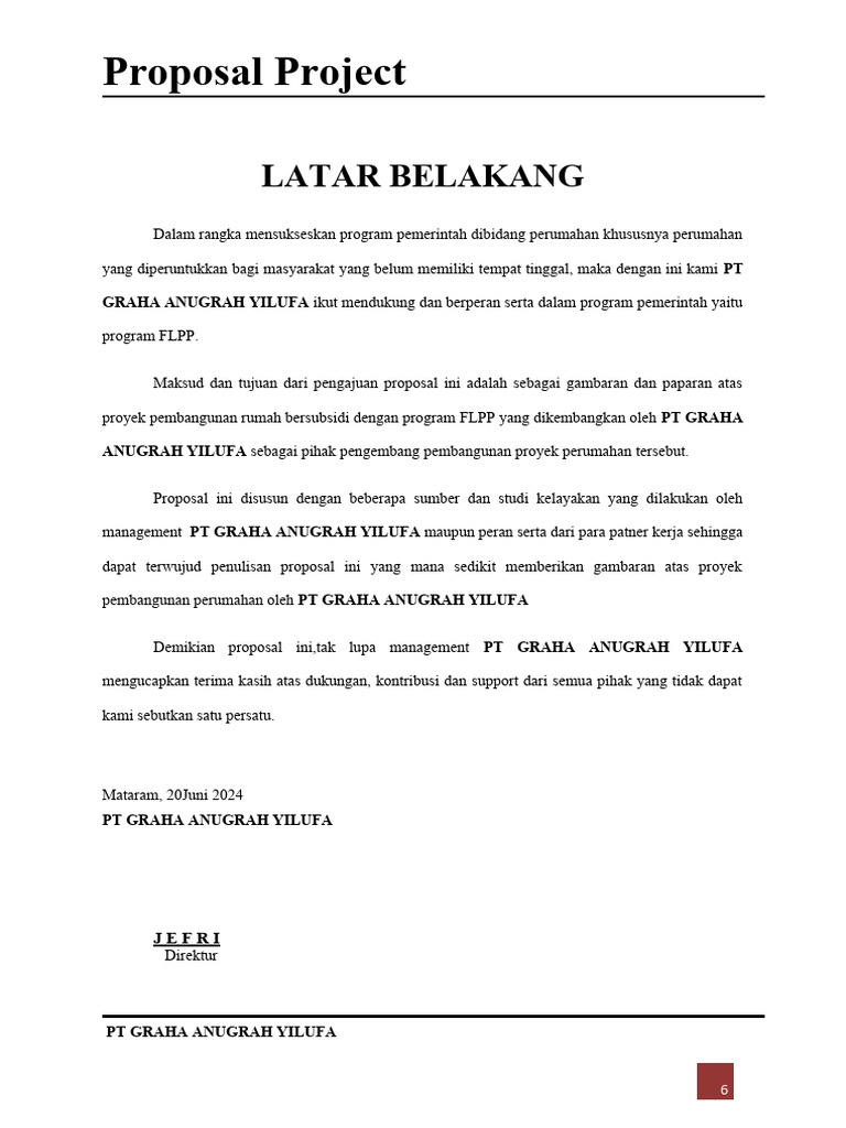 PROPOSAL Perusahaan Perizinan | PDF