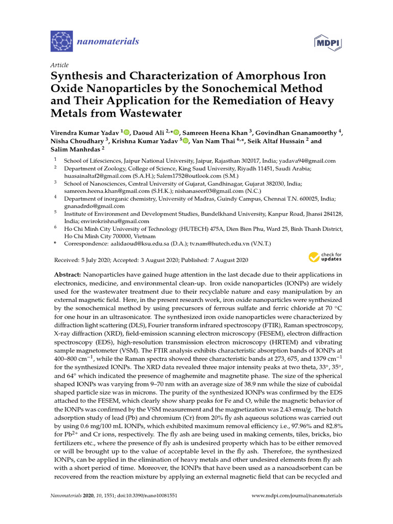 nanomaterials-10-01551-v2 | PDF | Nanoparticle | Spectroscopy