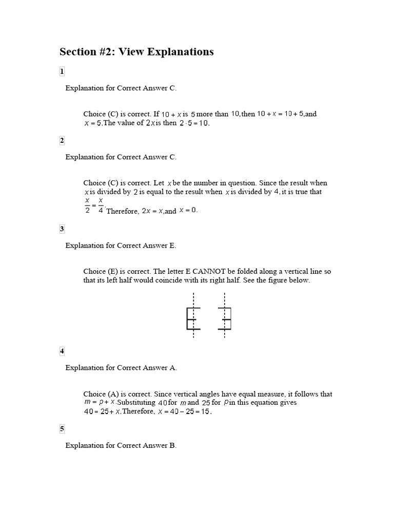 Answers To SAT Official Practice Test | PDF