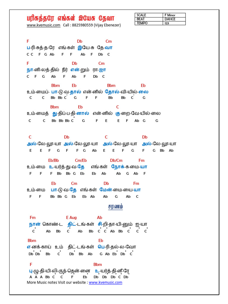 Parisutharae Engal Yesu Deva-Tamil Keyboard-Kvemusic | PDF | Music ...