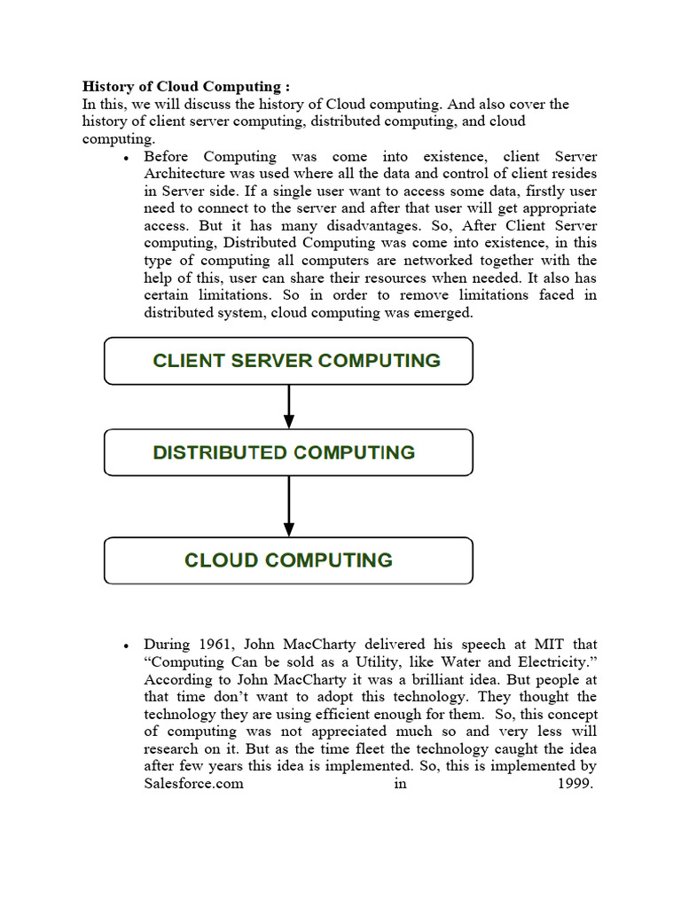 History of Cloud Computing | PDF | Cloud Computing | Scalability