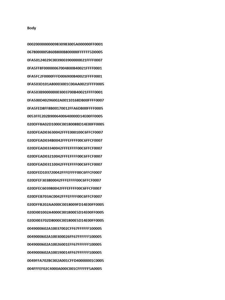 Hexadecimal Data Code Analysis | PDF | Technology & Engineering