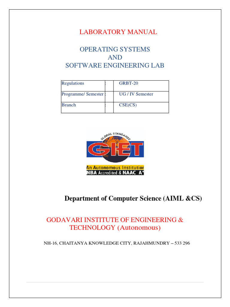 OS & SE Lab Manual by Chiru | PDF | Scheduling (Computing) | Software Engineering