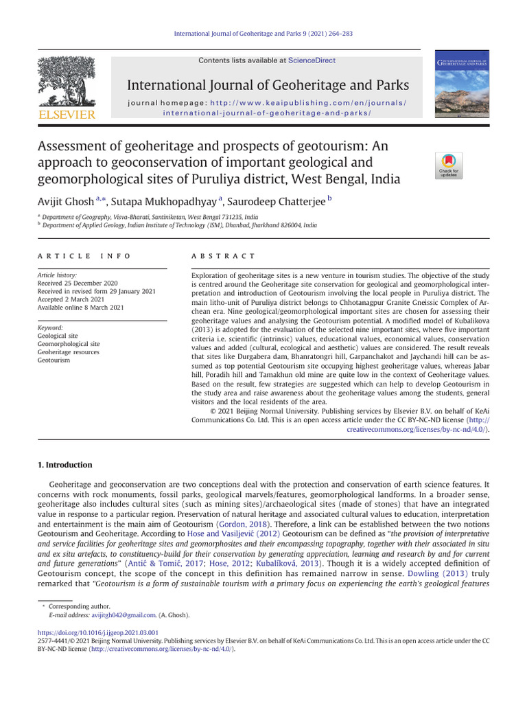 Geoheritage and Geotourism in Puruliya | PDF | Rock (Geology) | Petrology