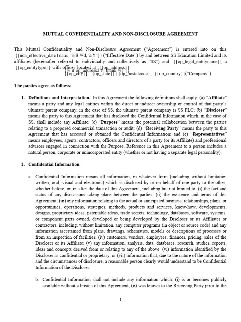 Mutual NDA - Middle East Sri Lanka Pakistan Bangladesh | PDF | Non ...