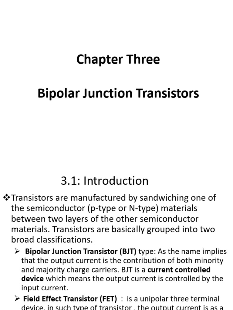 Chapter Three Bipolar Junction Transistors | PDF | Bipolar Junction ...