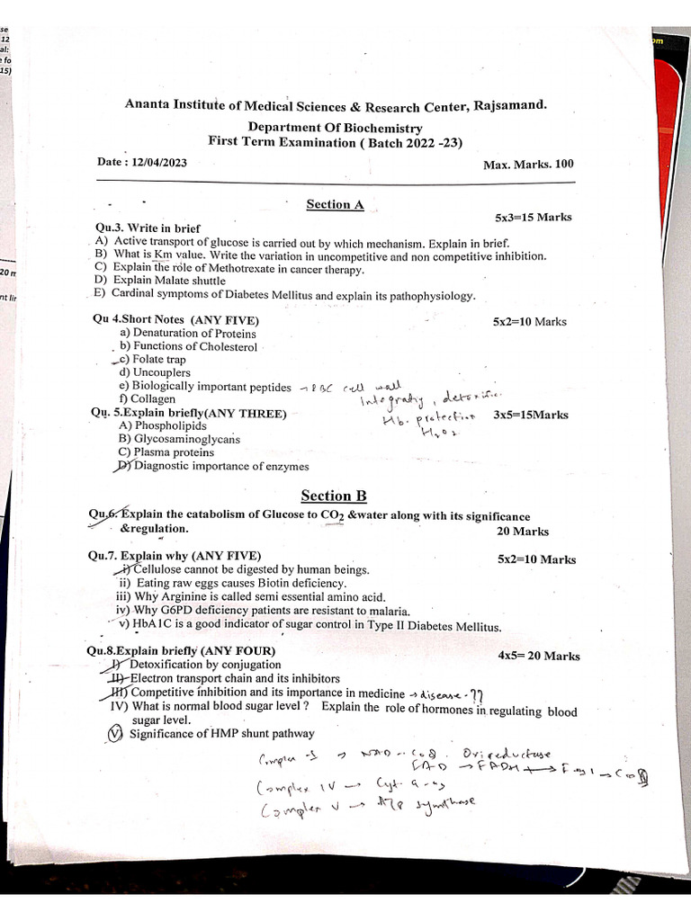 Semester and Pre-University Paper of 2022-23 | PDF