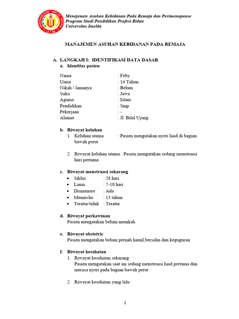 Askeb Remaja & Perimenopause | PDF | Pengembangan Diri | Kesehatan Holistik