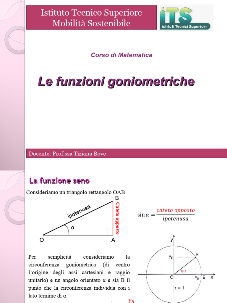 1 - MAT 14-12-16 - Le Funzioni Goniometriche | PDF
