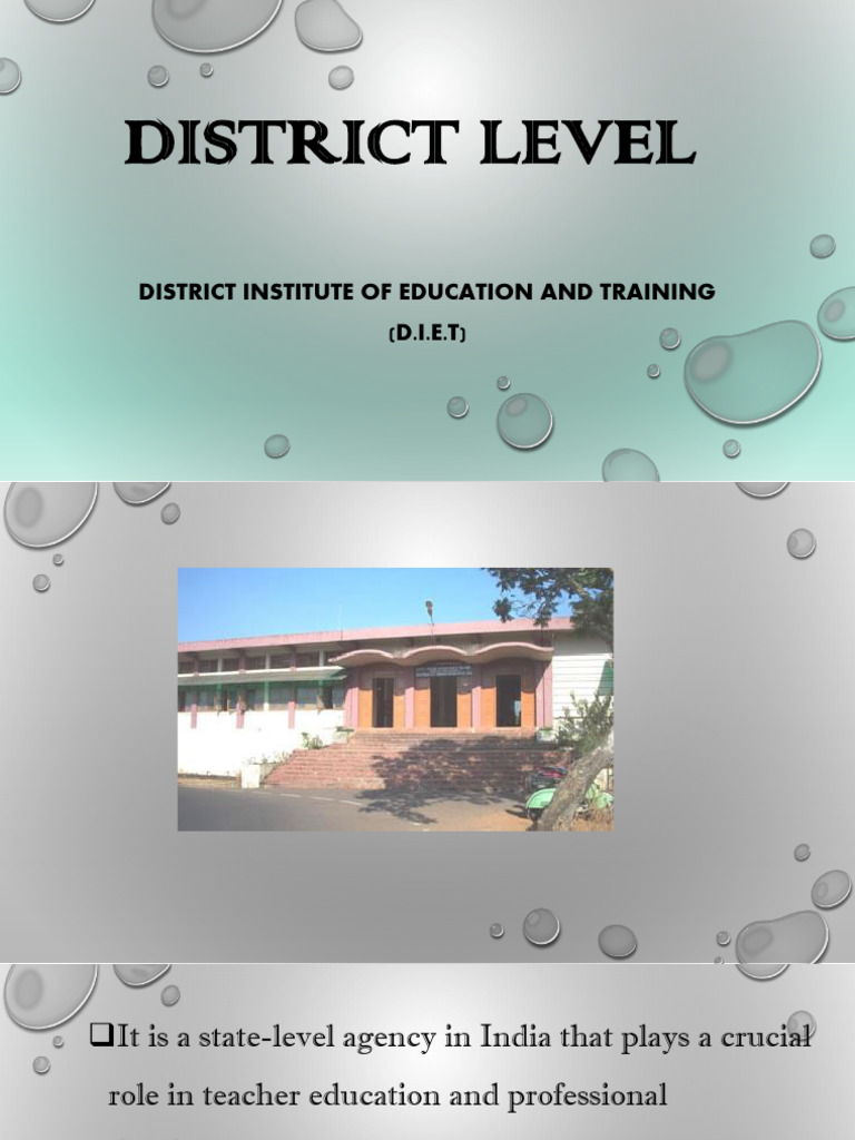 District Level D.I.E | PDF | Teachers | Teacher Education