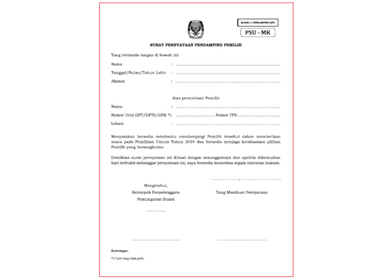 Pernyataan Pendamping | PDF