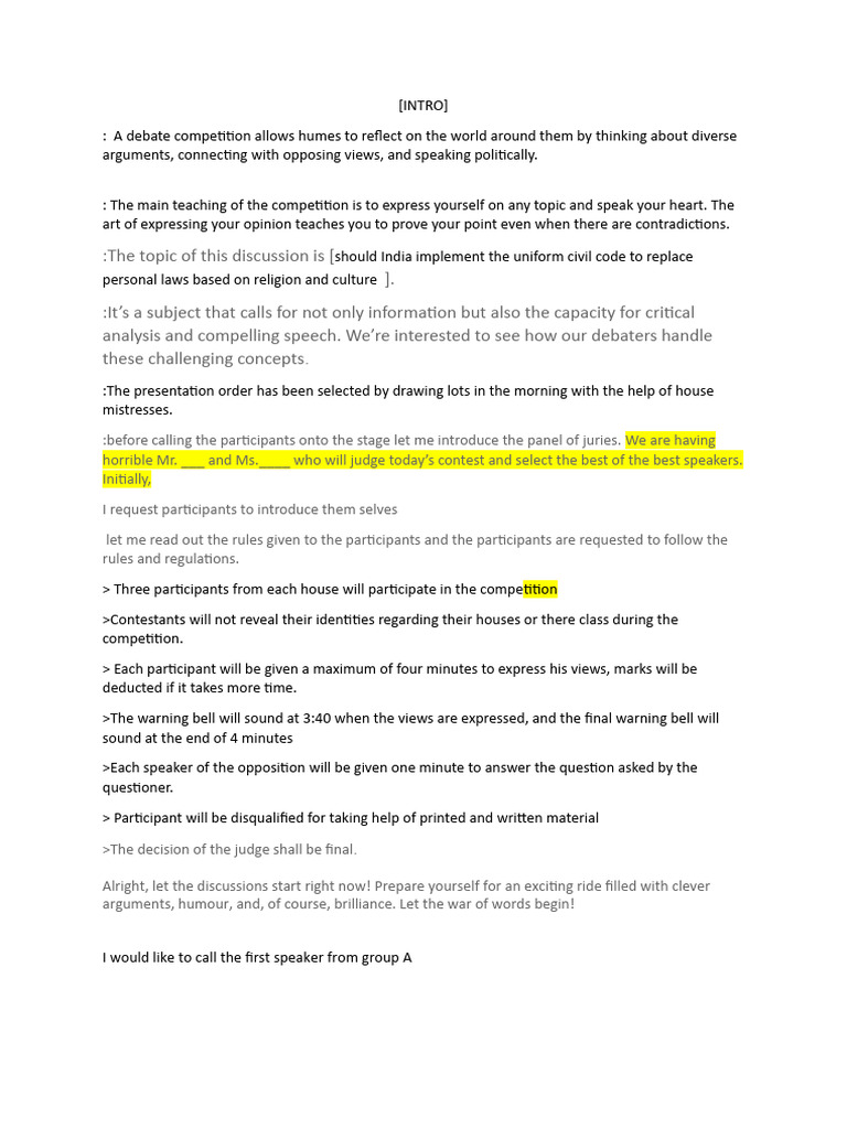 2024 Debate Script-1 | PDF