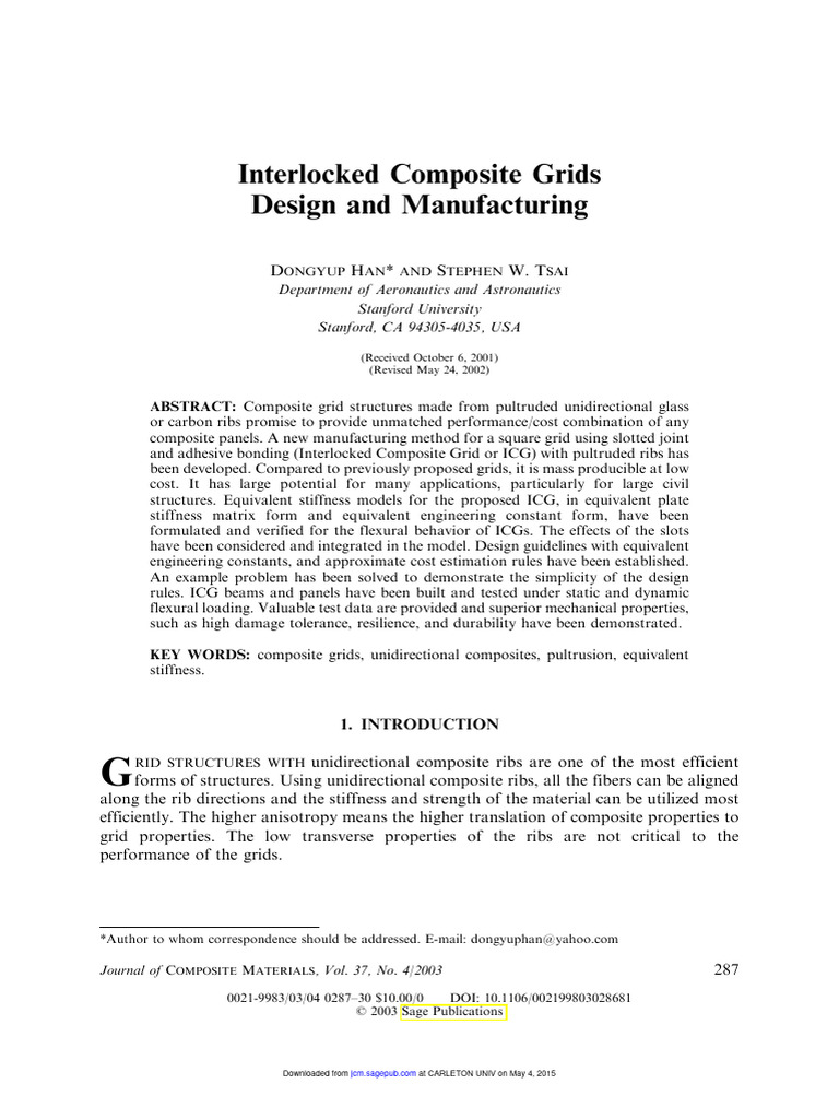 Interlocked Composite Grids Design and Manufacturing | PDF | Composite Material | Materials