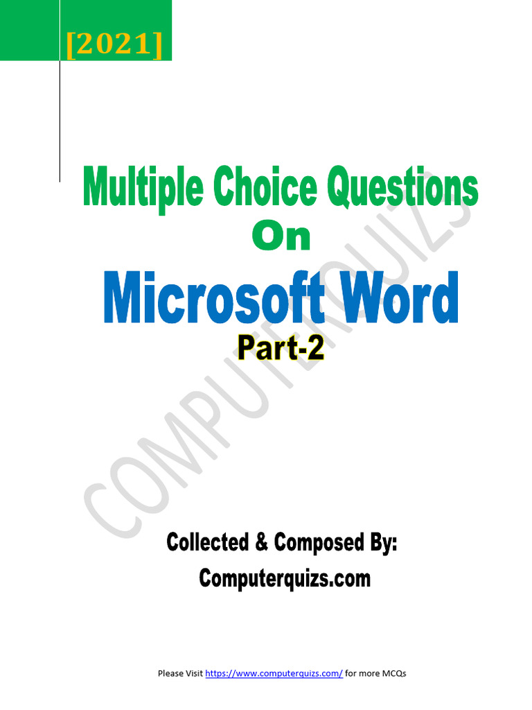Microsoft Word MCQ Set-2 | PDF | Double Click | Microsoft Word