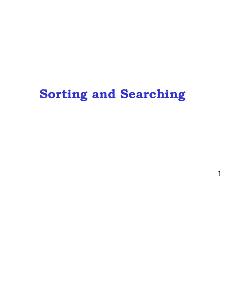 Sorting and Searching Algorithms in C | PDF | Algorithms | Computer Programming