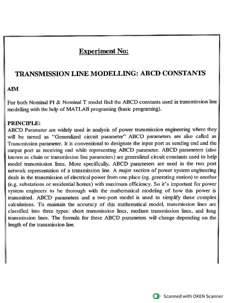 TRANSMISSION LINE PARAMETERS | PDF