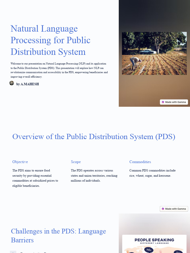 Natural Language Processing For Public Distribution System | PDF | Information | Communication