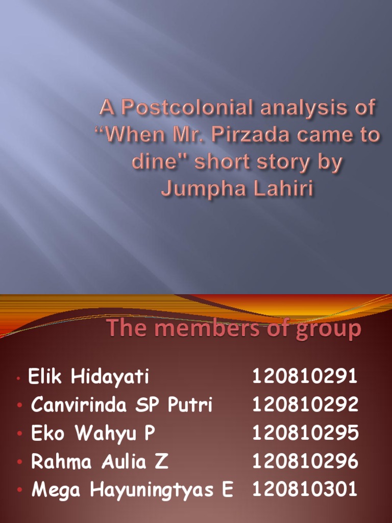 MR Pirzada Came To Dine | PDF | Postcolonialism | Epistemology