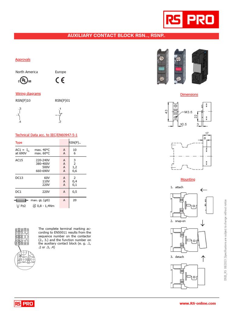 Auxiliary Contact Block | PDF